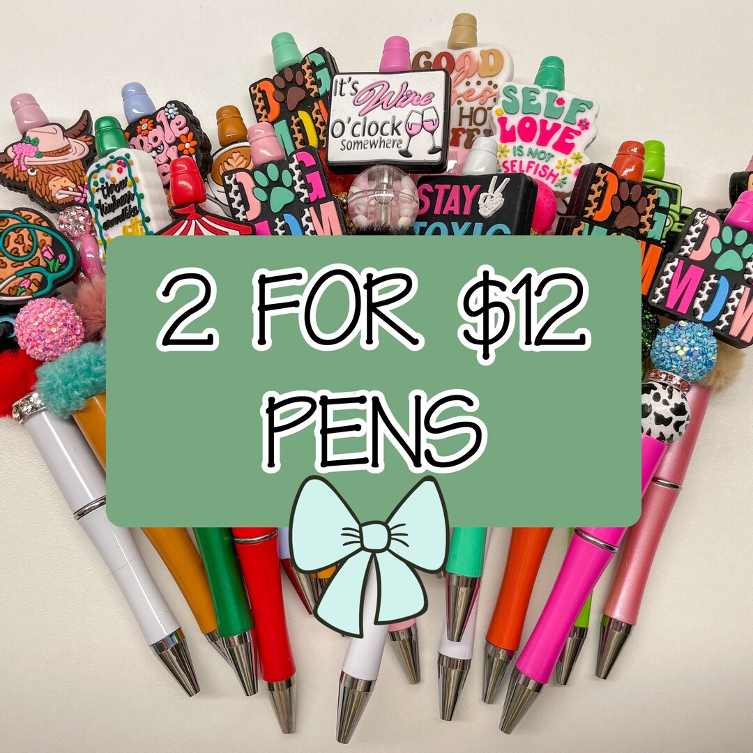 2 for 12 Pens Silicone Focal Pens Beaded Pens Fancy Pens - Etsy