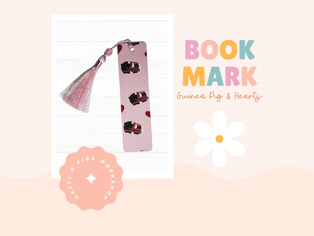 Guinea Pig Bookmark – Pink Hearts Aluminum Bookmark - Etsy