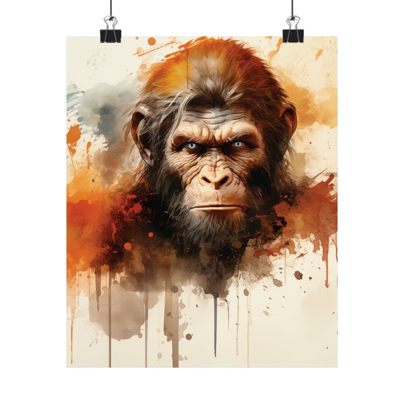 Ape Wall Art Inspired by Planet of the Apes, Gift for Him, Birthday ...