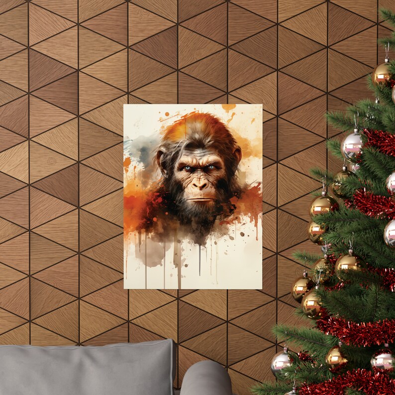 Ape Wall Art Inspired by Planet of the Apes, Gift for Him, Birthday ...