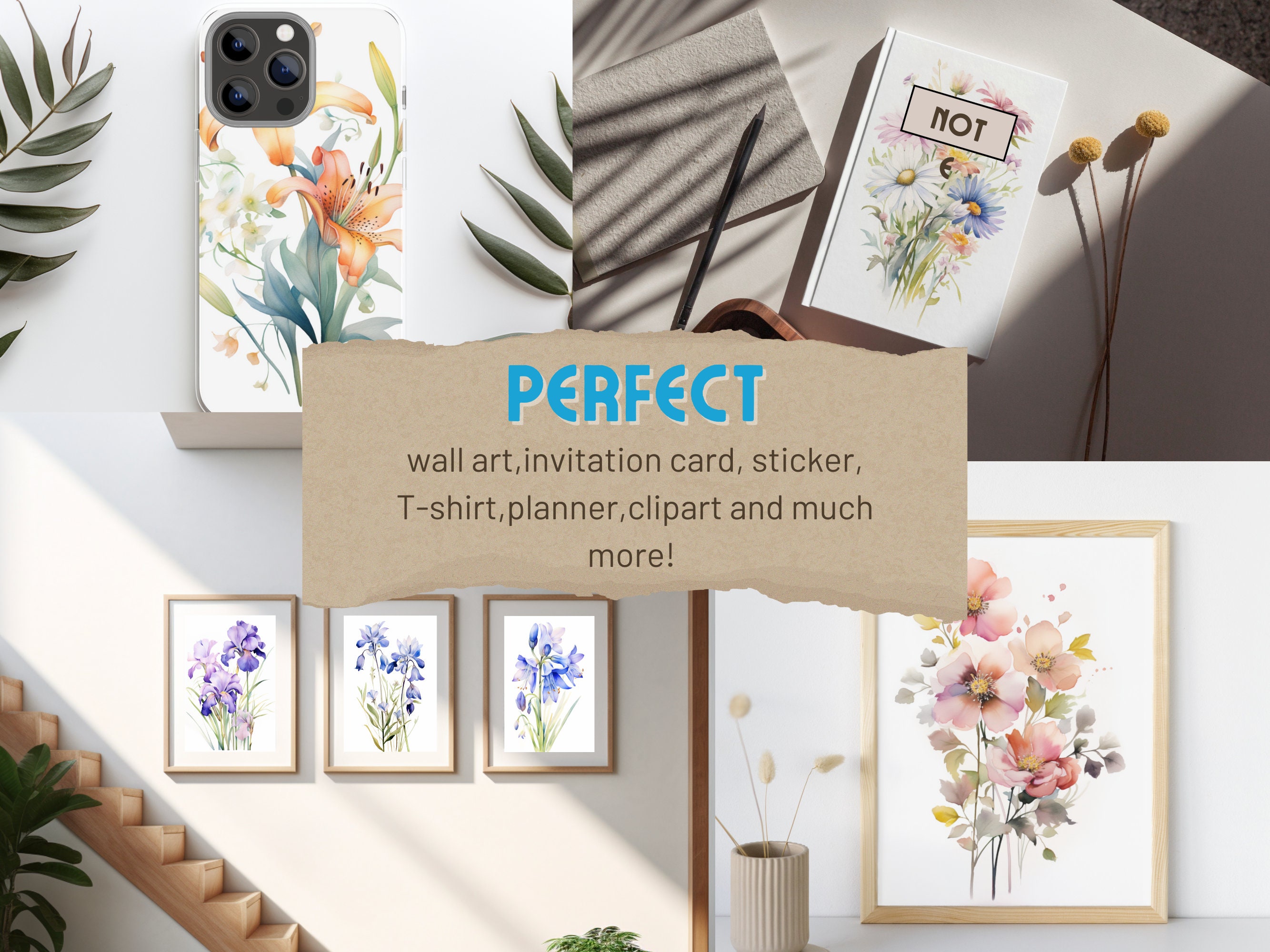 Midjourney Prompts Wall Art Wildflower, Botanical Floral Illustrations ...