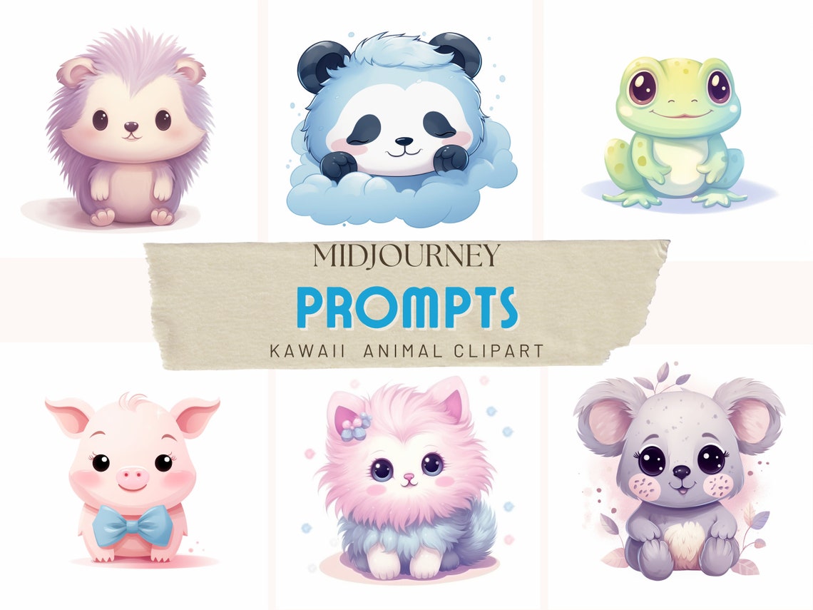 Midjourney Prompts Kawaii Animals Clipart,cute Animals Prompt,kawaii ...