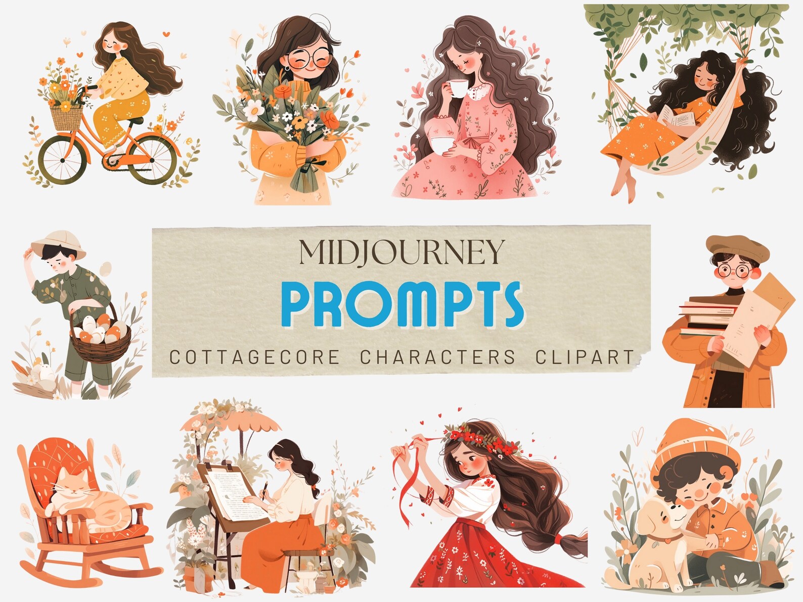 Cottagecore Characters Midjourney Prompts, Whimsical Characters ...