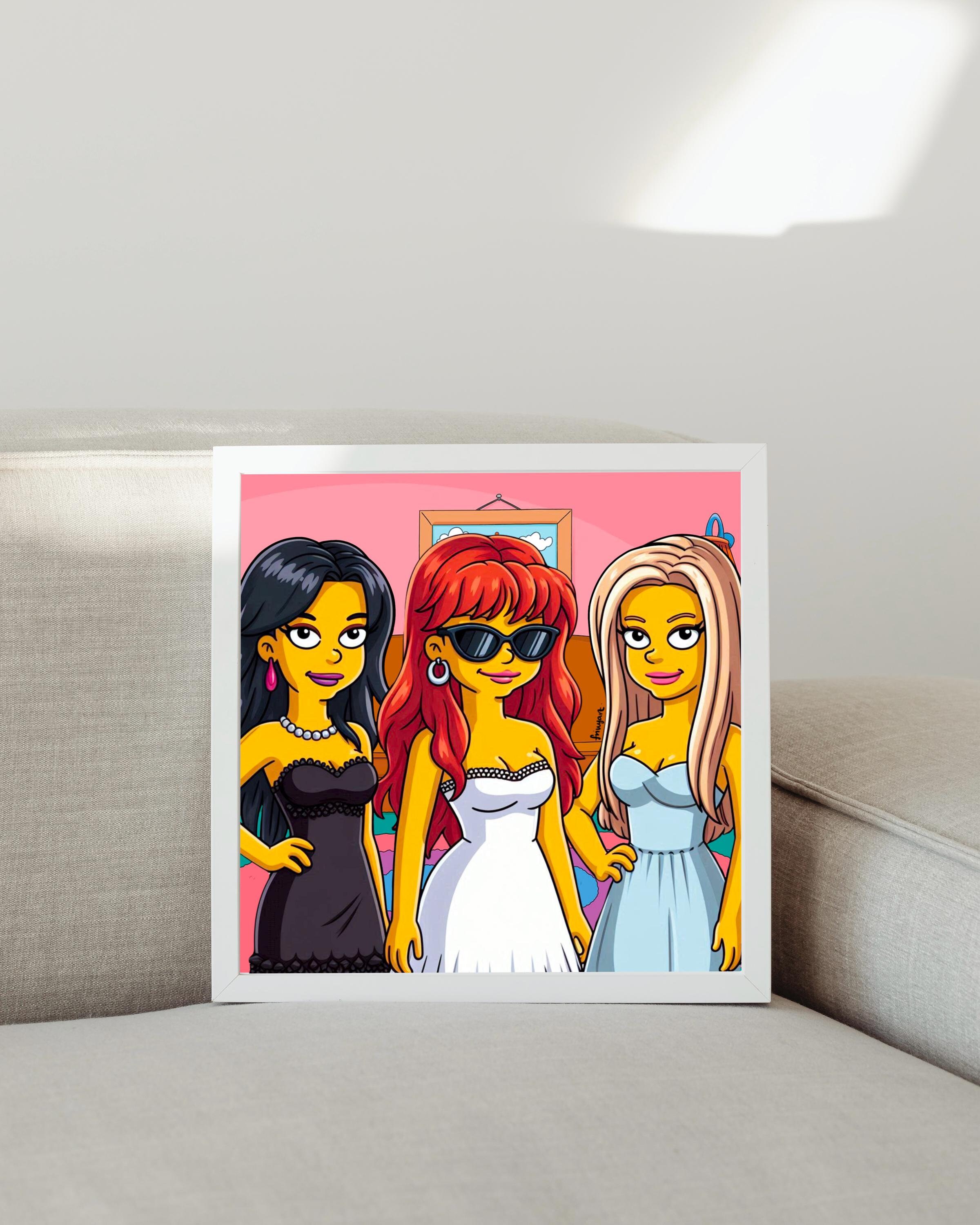 Simpsons Cartoon Portrait, Family Gift, Custom Friends Portrait, Couple ...