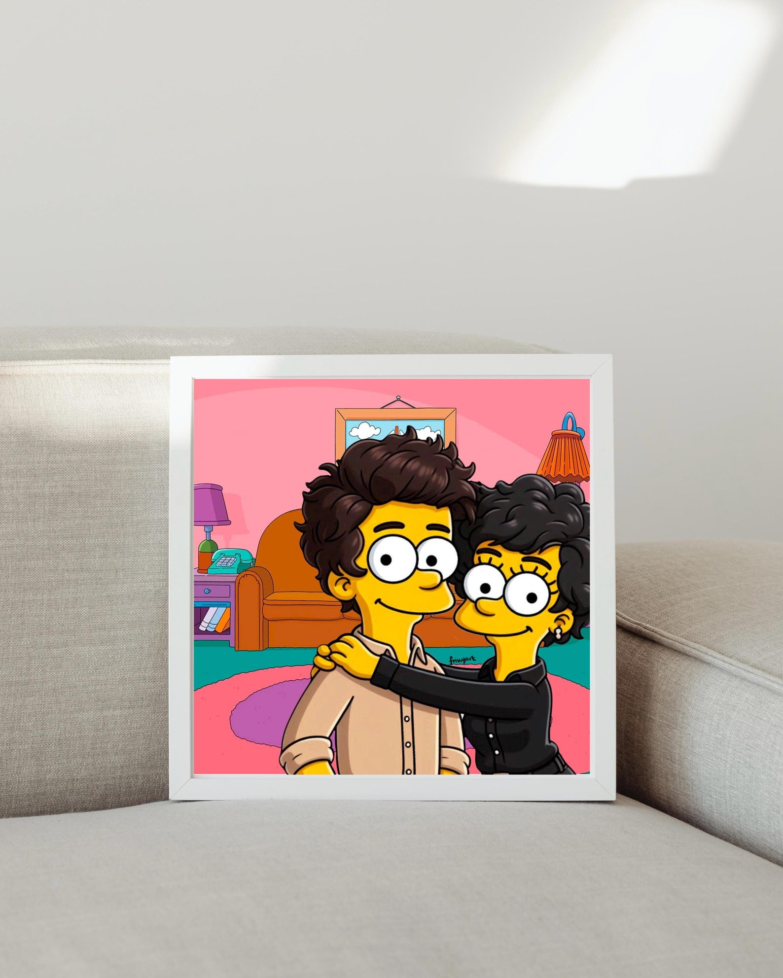 Simpsons Cartoon Portrait, Family Gift, Custom Friends Portrait, Couple ...