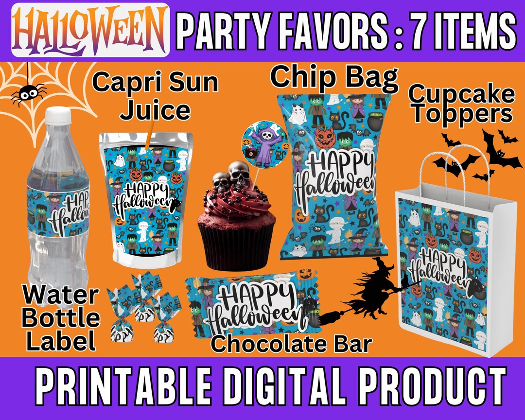 Halloween Trick or Treat Chip Bag, DIY Halloween Candy Favor Bag ...
