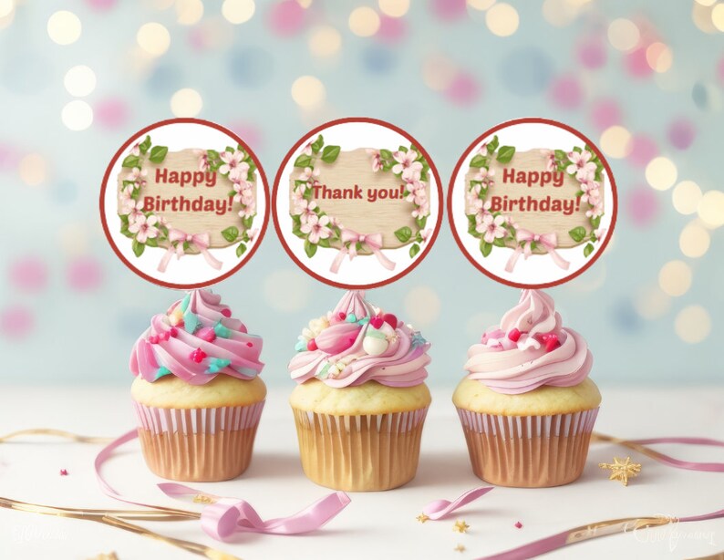 Editable Cupcake Topper Templates, DIY Cupcake Toppers, Party Favors ...