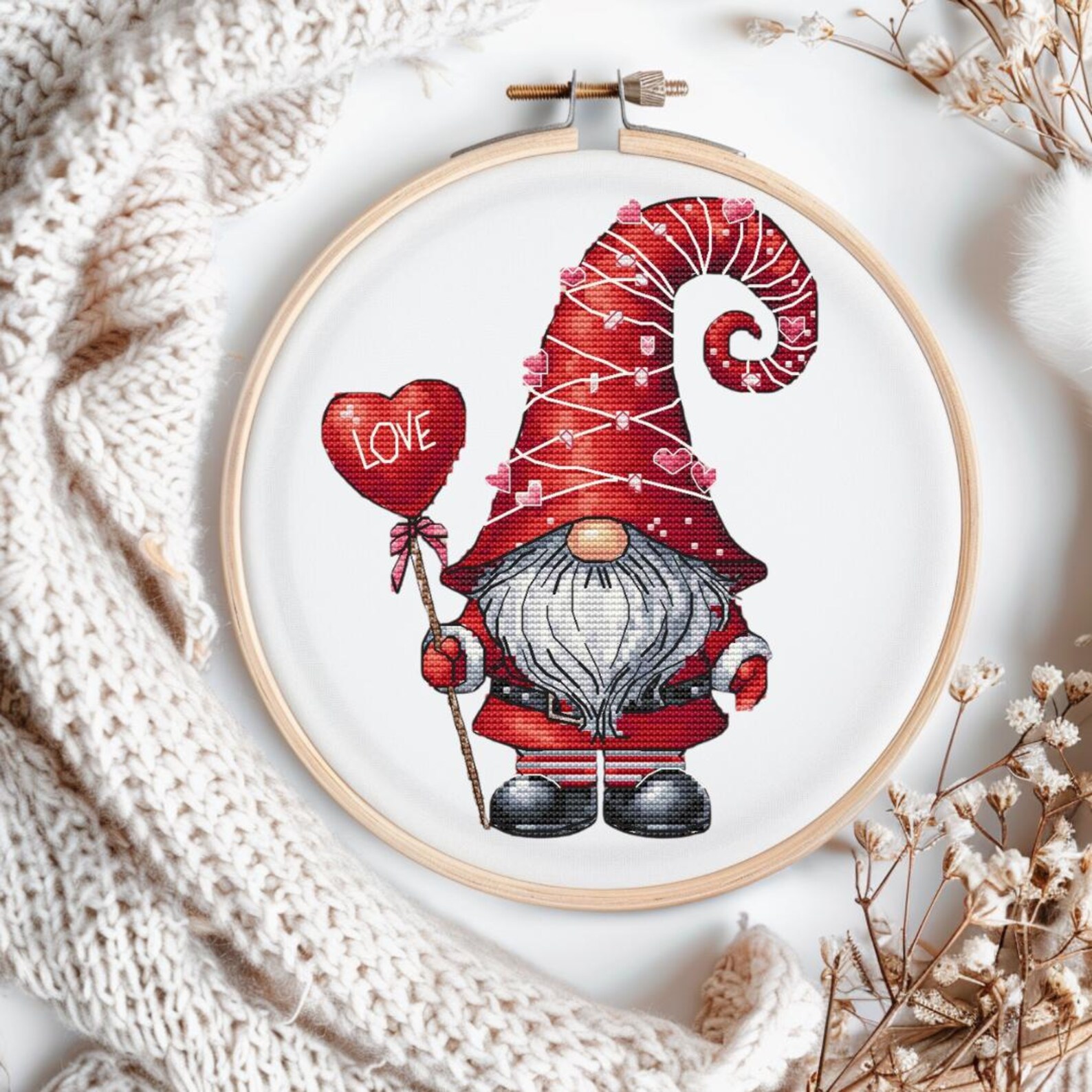 A Dwarf With a Heart - Digital Cross Stitch Pattern, Embroidery Pattern ...