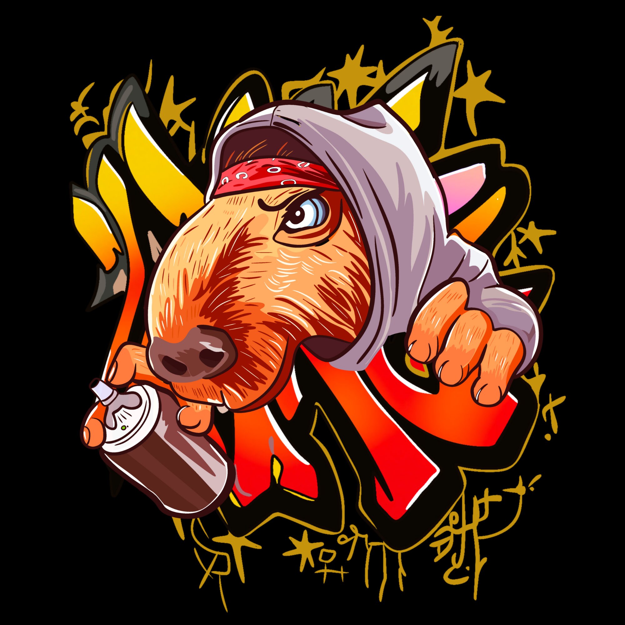 T-shirt (5)PNG Graffiti Capybara/designs Bundle/png/300 Dpi/urban ...