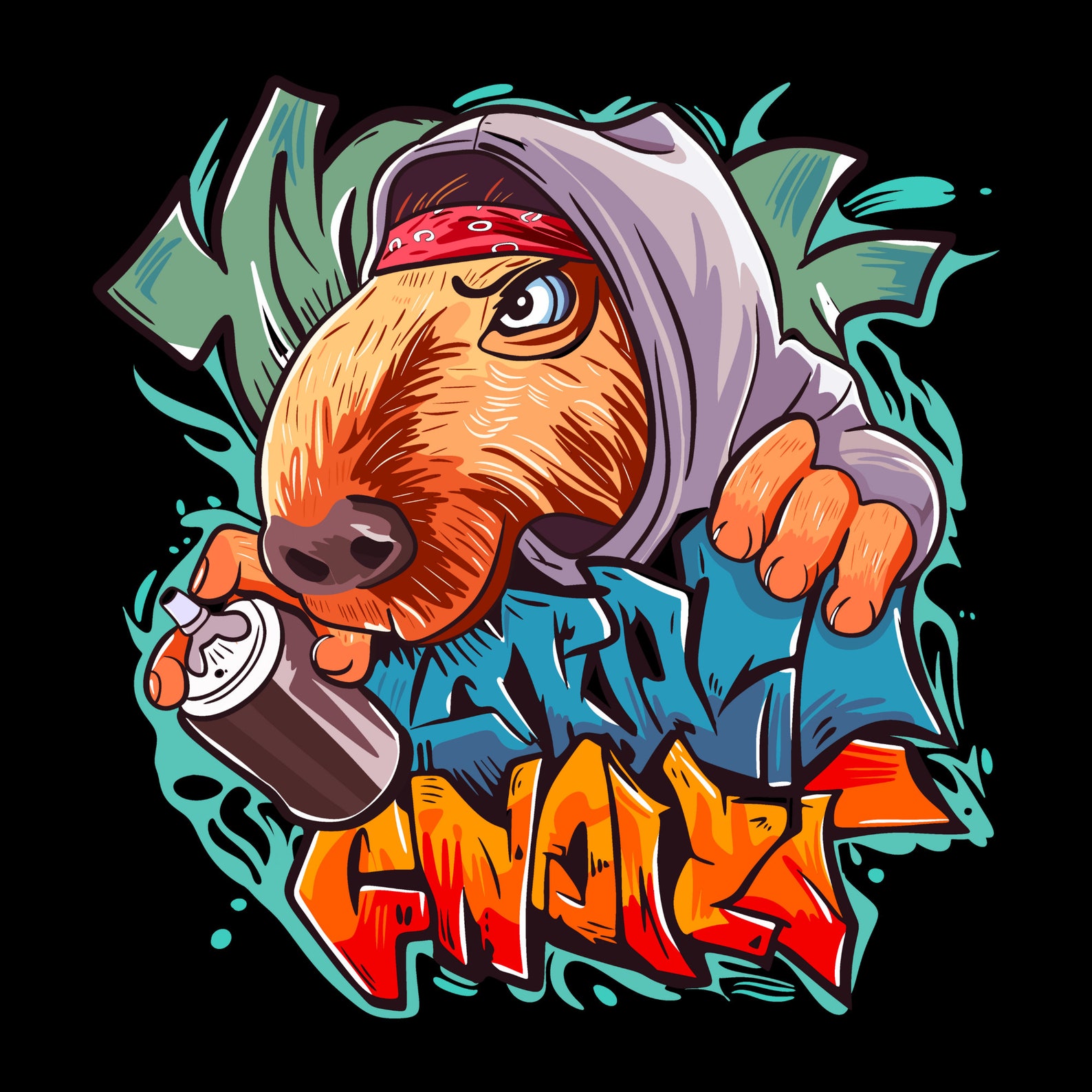 T-shirt (5)PNG Graffiti Capybara/designs Bundle/png/300 Dpi/urban ...