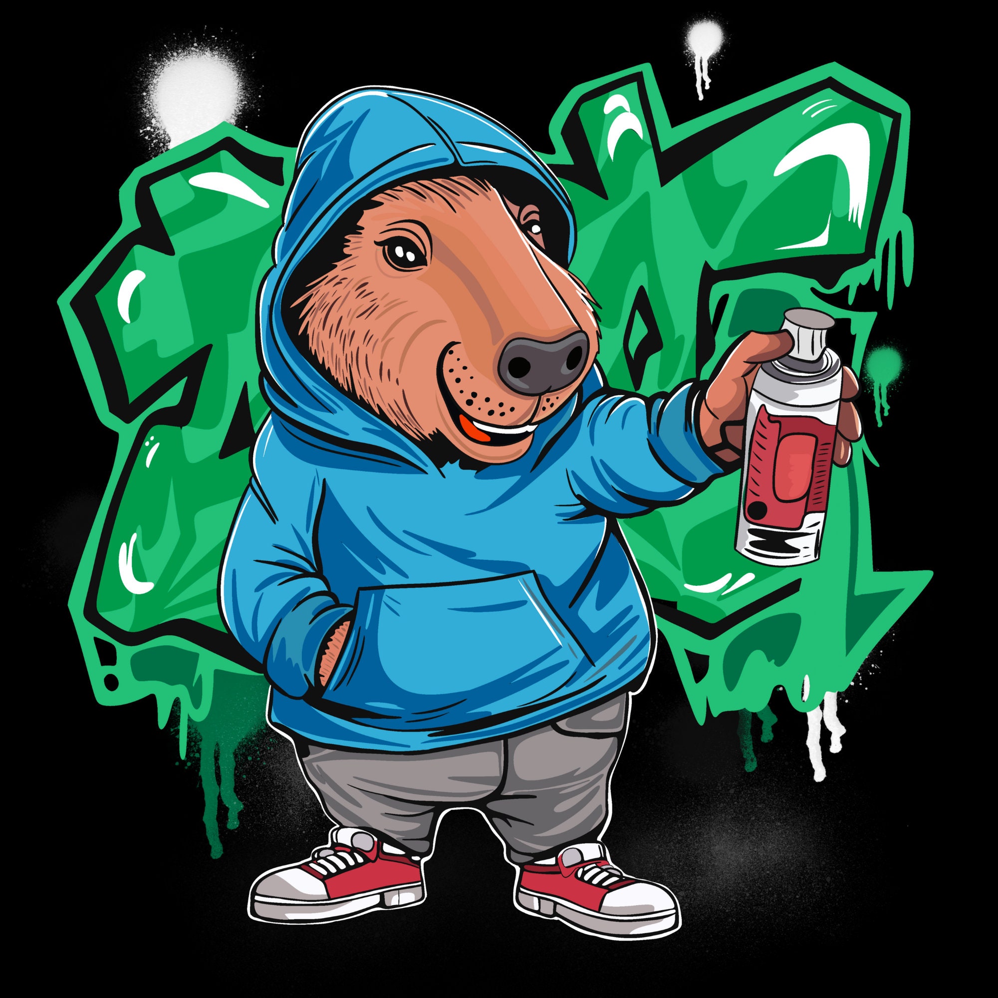 T-shirt (5)PNG Graffiti Capybara/designs Bundle/png/300 Dpi/urban ...