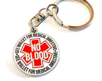 Jw Keychain "no Blood" Medical Alert ID Jehovahs Witness No Blood ...