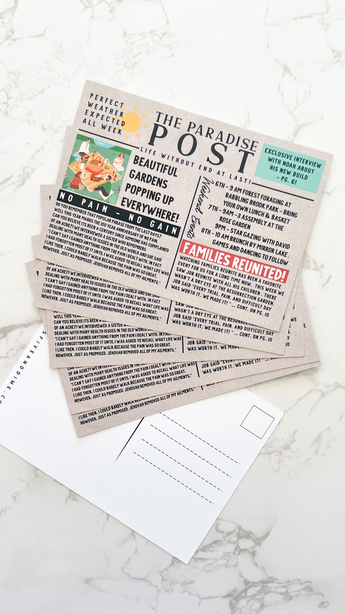 JW Postcards - Paradise Post - New System Articles and Photos - Jehovah ...