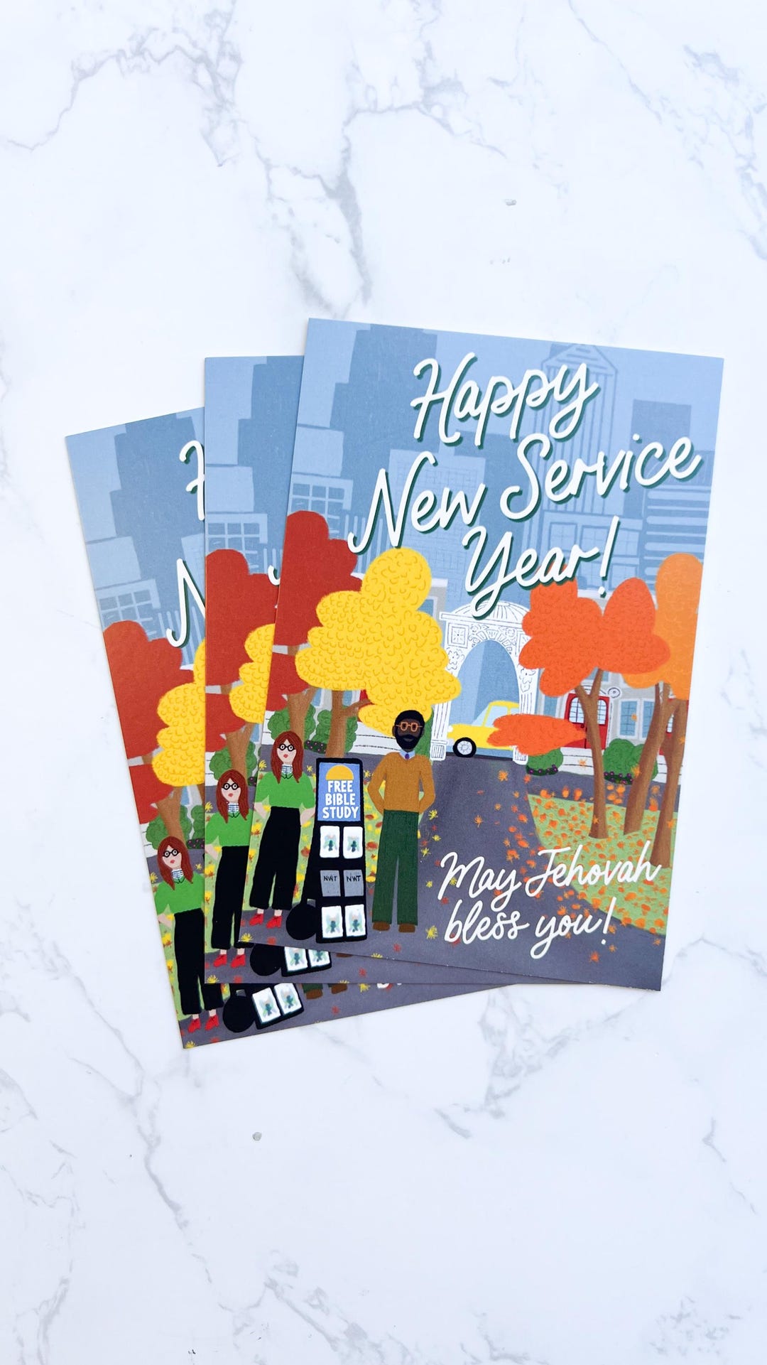 JW Gifts Postcards - Happy New Service Year - Jehovah’s Witnesses ...