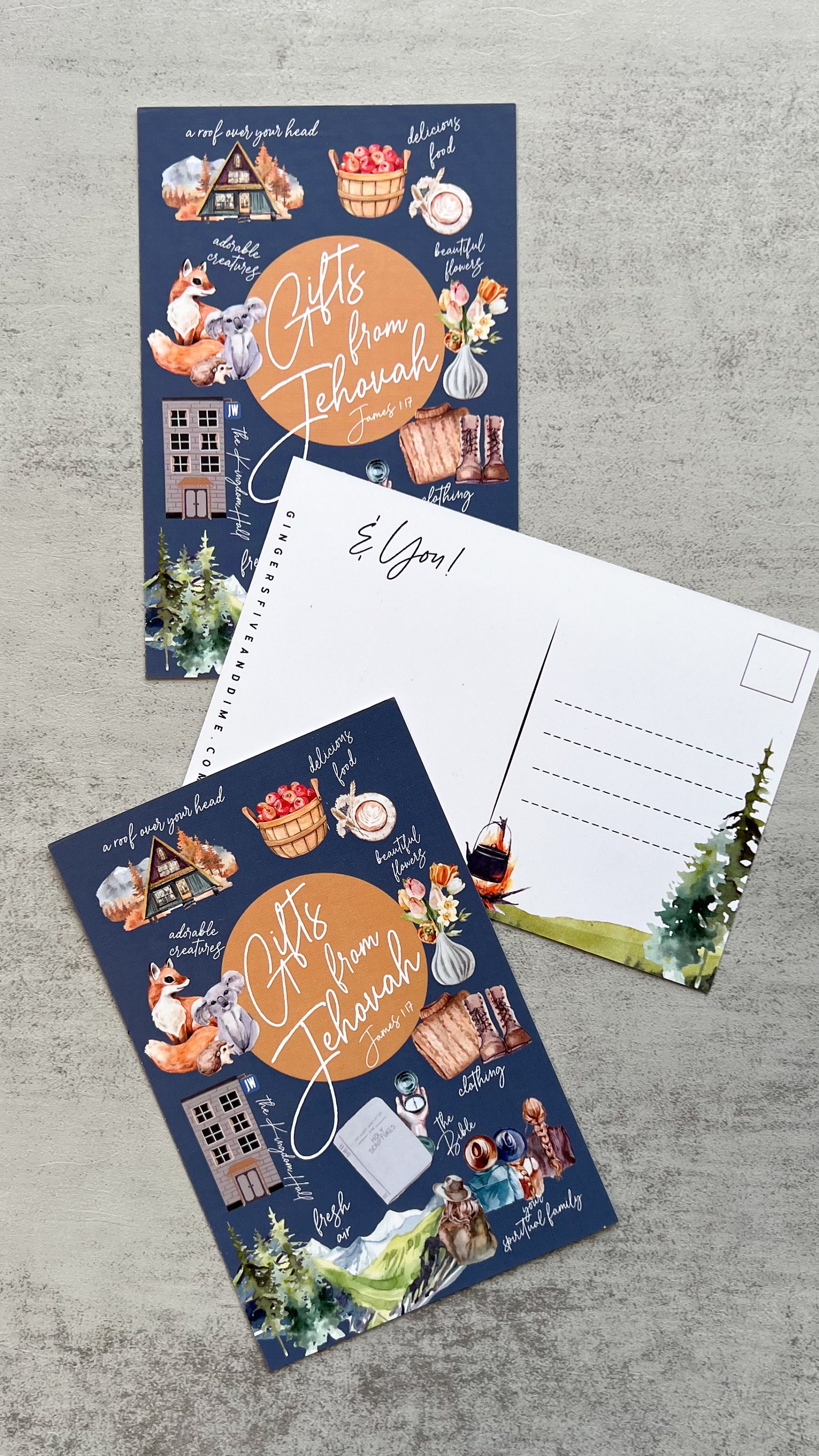 JW Postcards -gifts From Jehovah - Thank You- Jehovah's Witness - Etsy