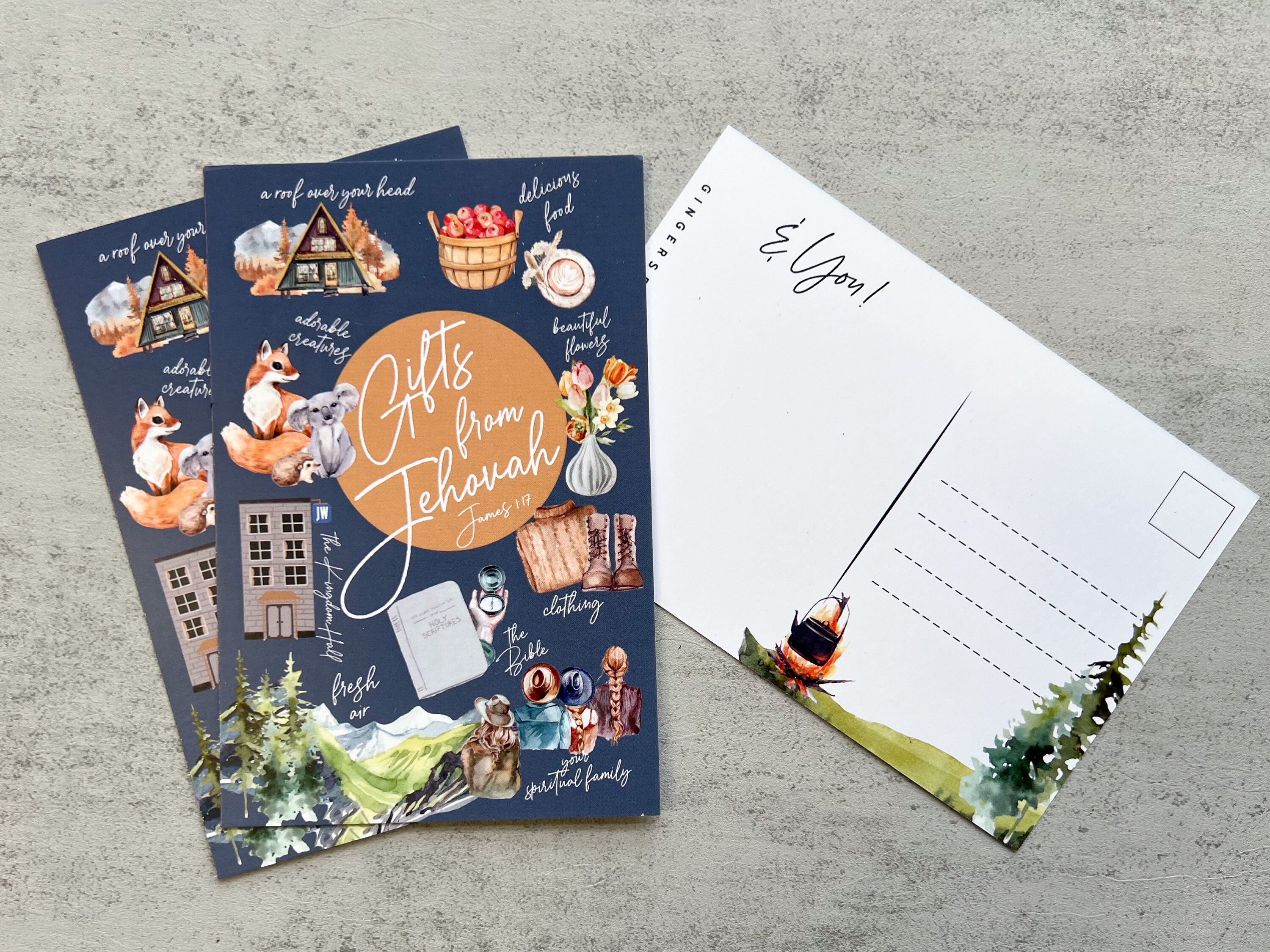 JW Postcards -gifts From Jehovah - Thank You- Jehovah's Witness - Etsy