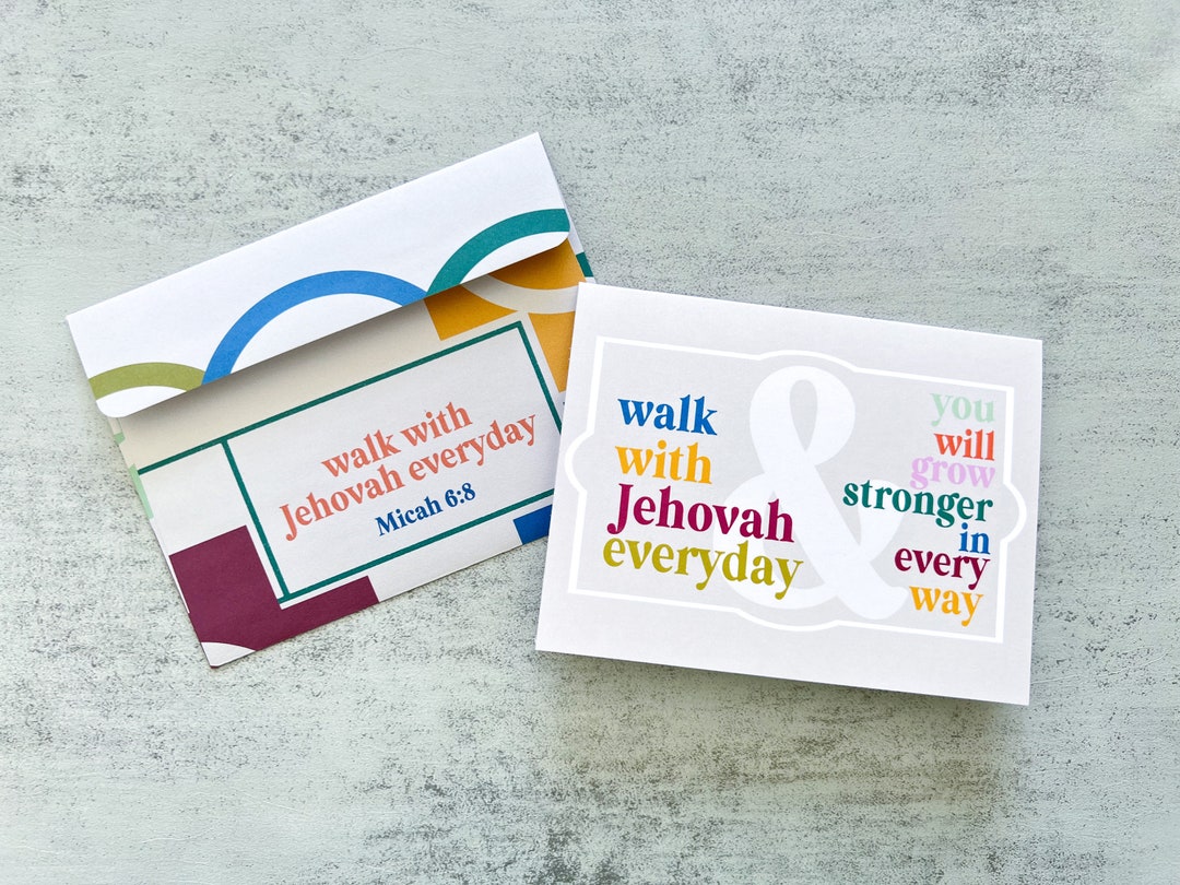 JW Greeting Card: Walk With Jehovah Everyday, Baptism Gift - Etsy