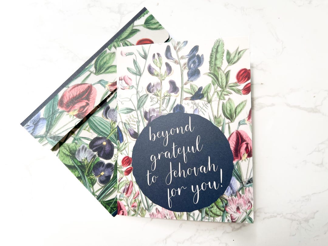 Floral JW Greeting Card: Thank You, Encouragement (4x6 Inches) - Etsy