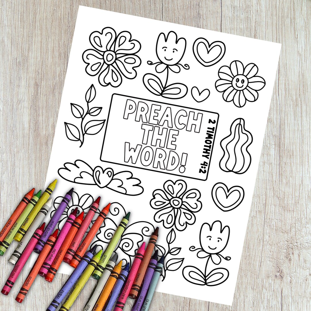 JW Coloring Sheet Printables Kids Preach the Word Print at Home - Etsy UK
