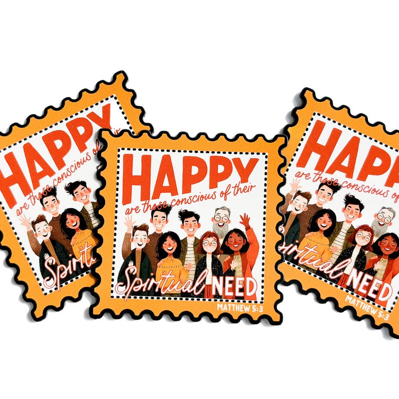 JW 2026 Year Text Magnets - Happy Are Those Conscious of Their ...