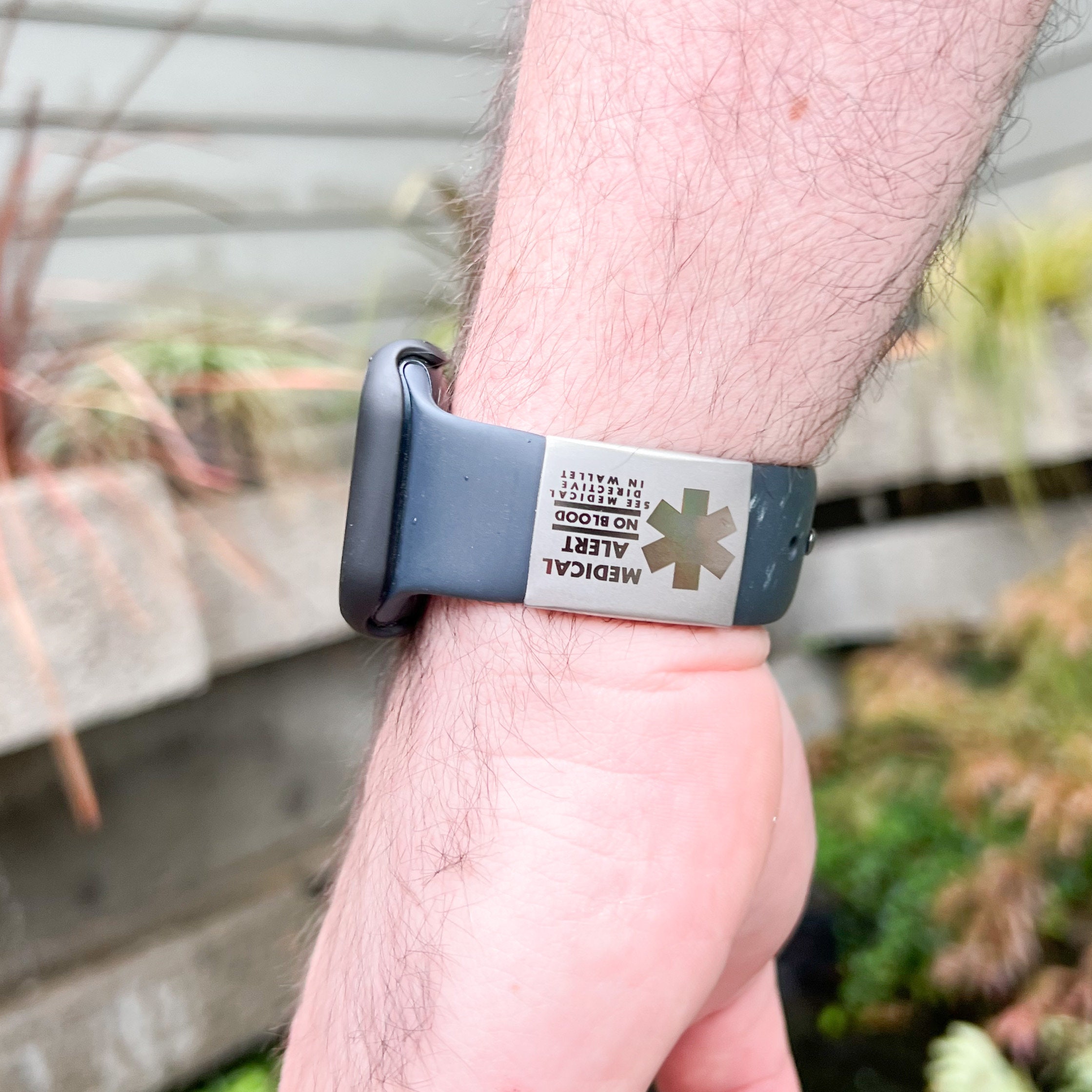 No Blood Medical ID Apple Watch Band Tag - JW Gift - Etsy