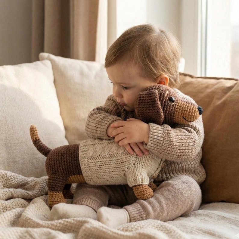 Dachshund Amigurumi Crochet Pattern PDF – Realistic Bicolor Dog With ...