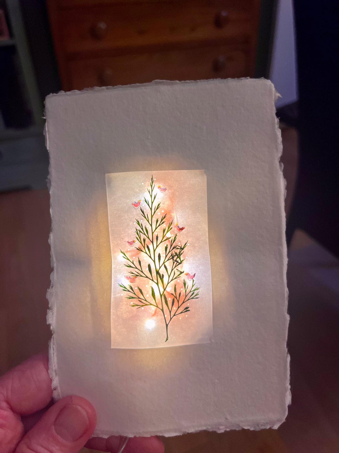 Light up Christmas Tree Card From Nature - Etsy