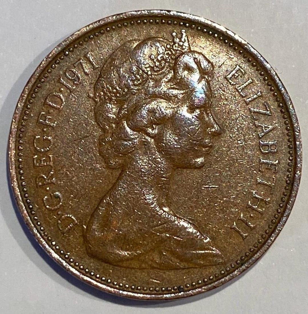 Rare 1971 English New Pence Coin - Etsy