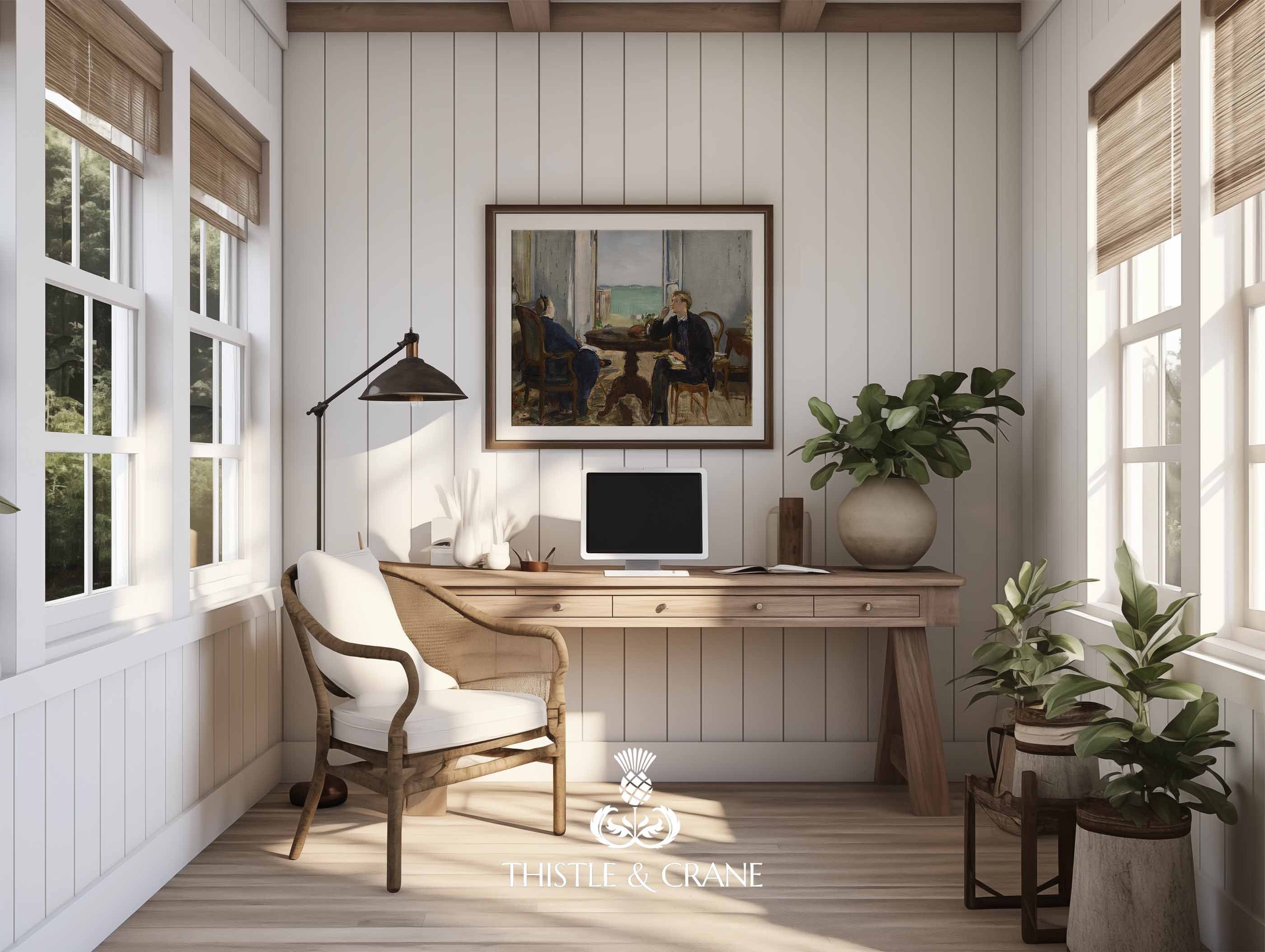 Interior at Arachon Coastal Vintage Oil Painting by Edouard Manet ...