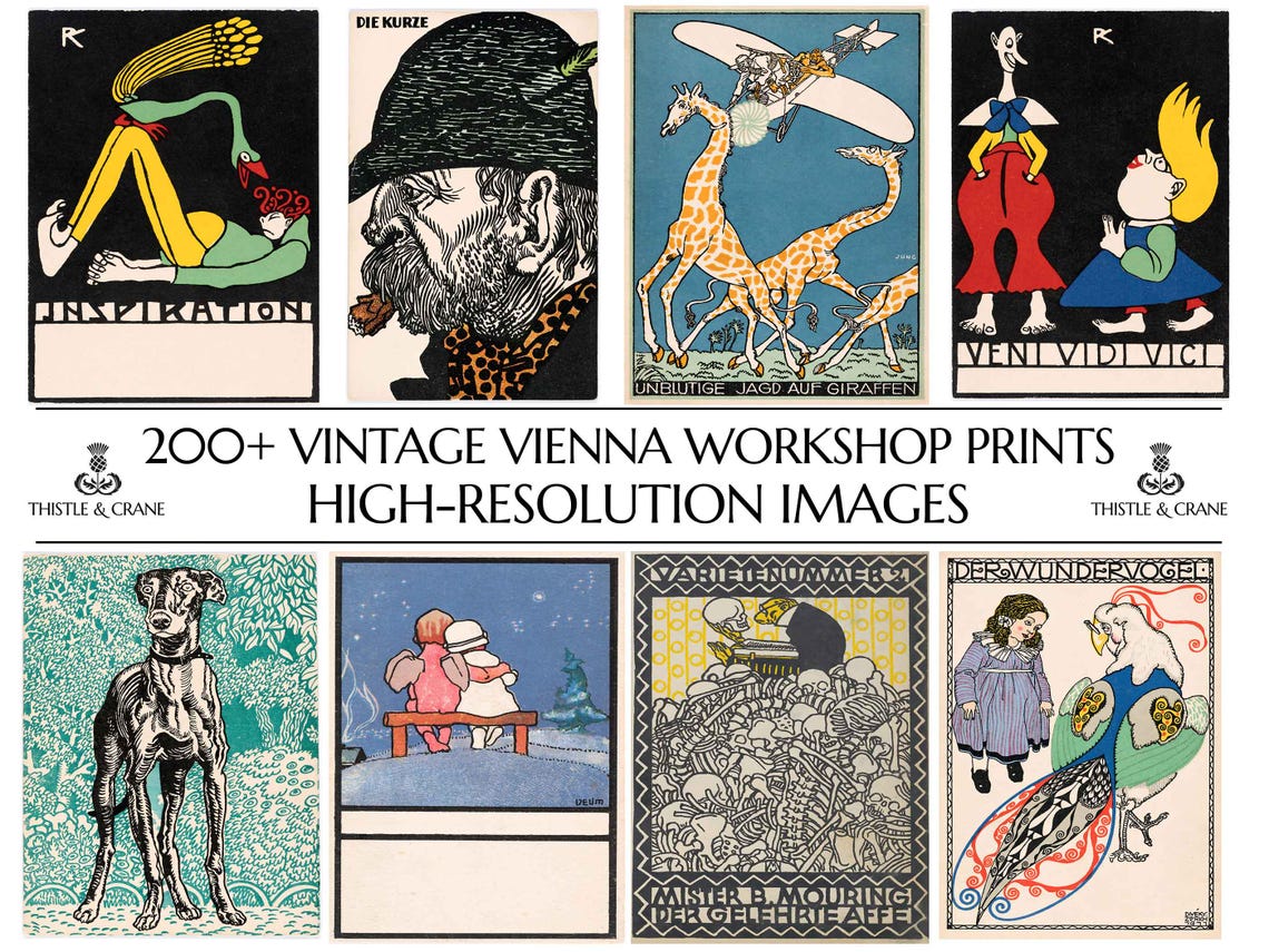 200+ Original Vintage Vienna Workshop Prints | Remastered Postcards ...