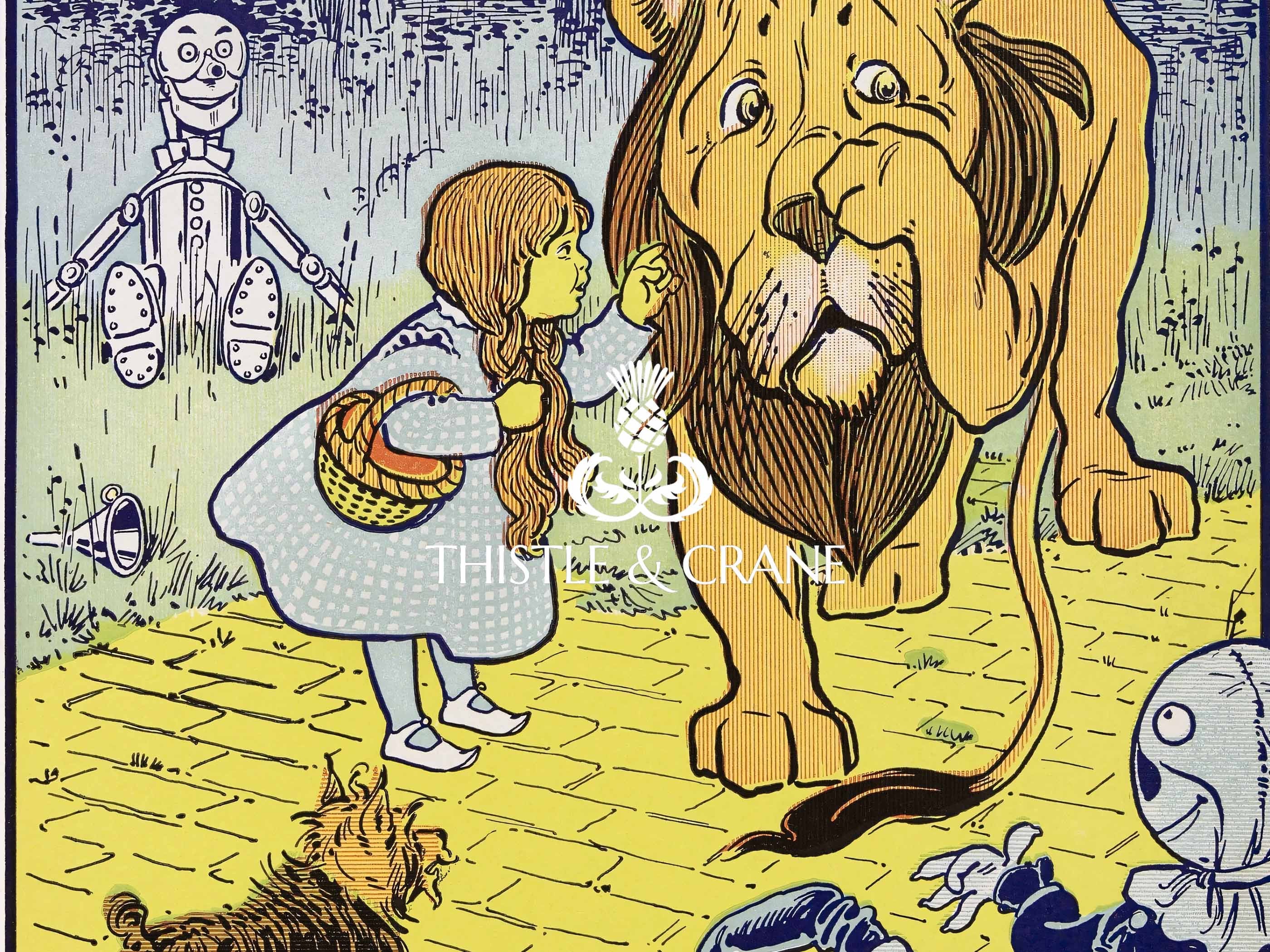 Dorothy Meets the Cowardly Lion Whimsical Vintage Illustration by ...