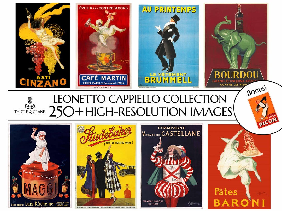 250 Leonetto Cappiello Vintage French Poster Collection High Resolution ...
