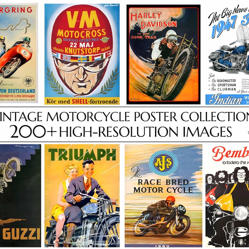 Motorcycle Poster - Etsy