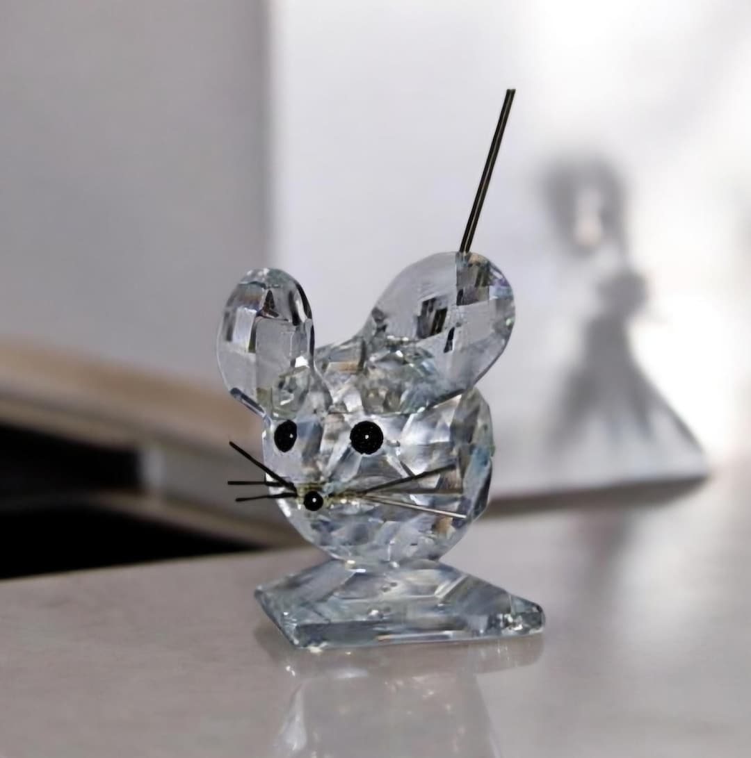 Vintage 1976 Swarovski Large Mouse Figurine Cute Adorable - Etsy