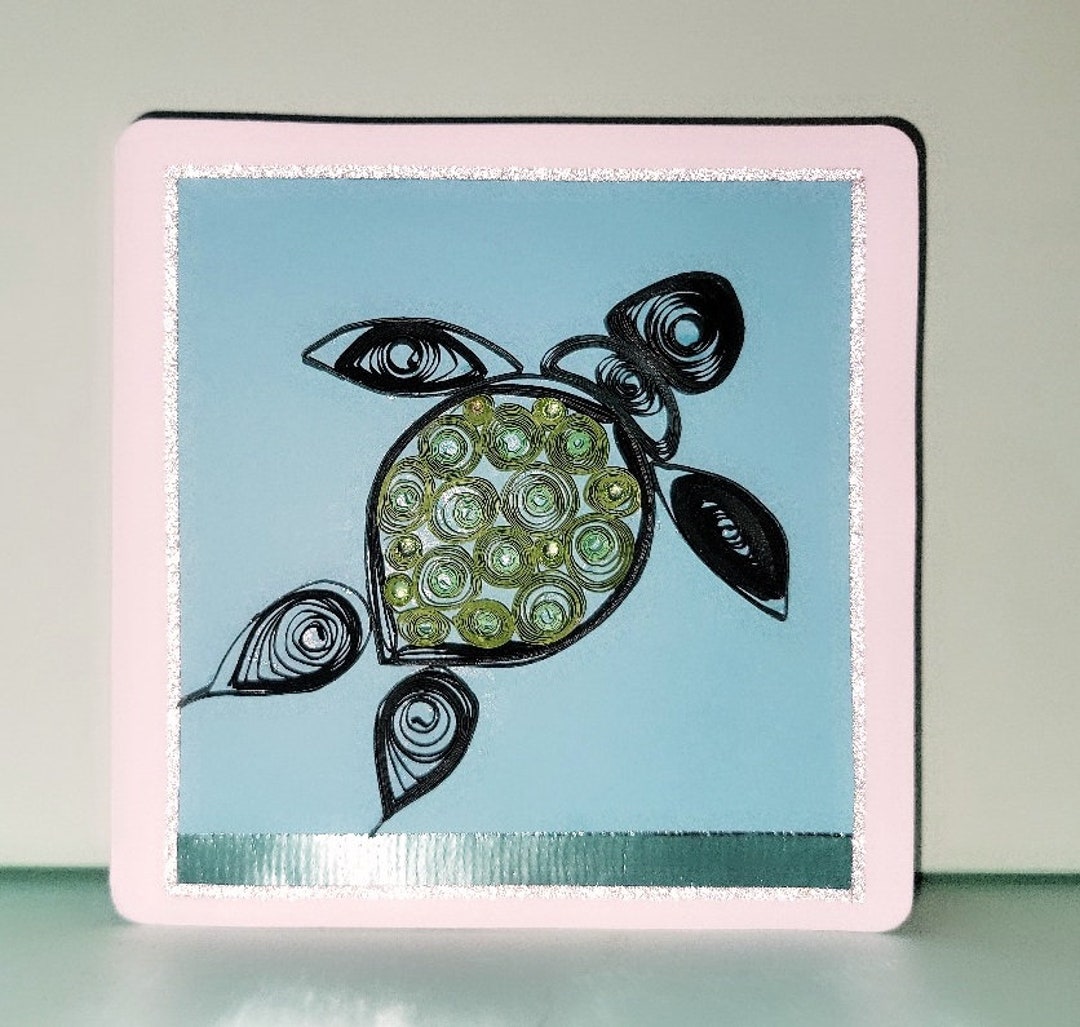 Handmade Paper Quilled Greeting Card: Turtle - Etsy