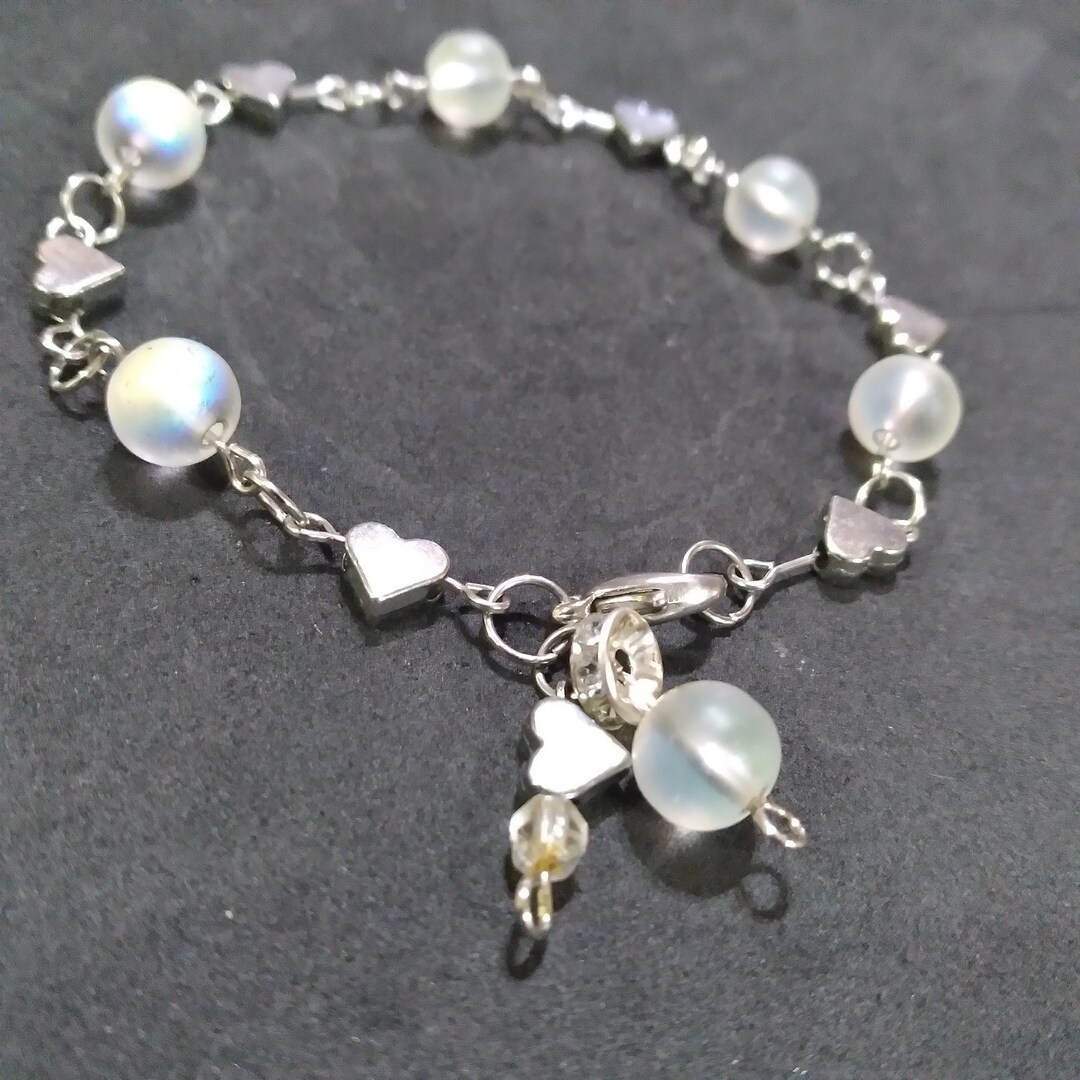 Frosted Dangle Charm Bracelet - Etsy