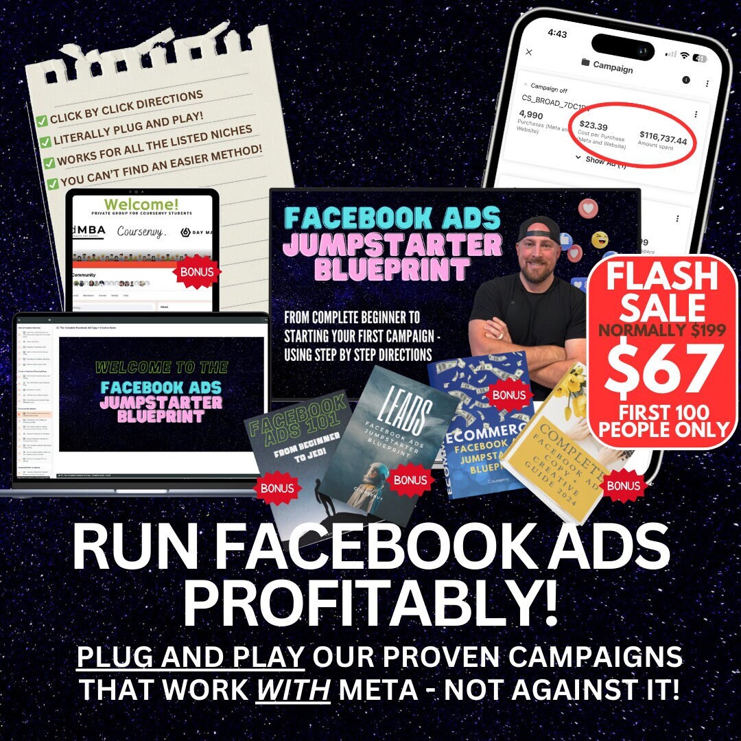 Learn Facebook Ads With the Facebook Ads Jumpstarter Blueprint - Etsy
