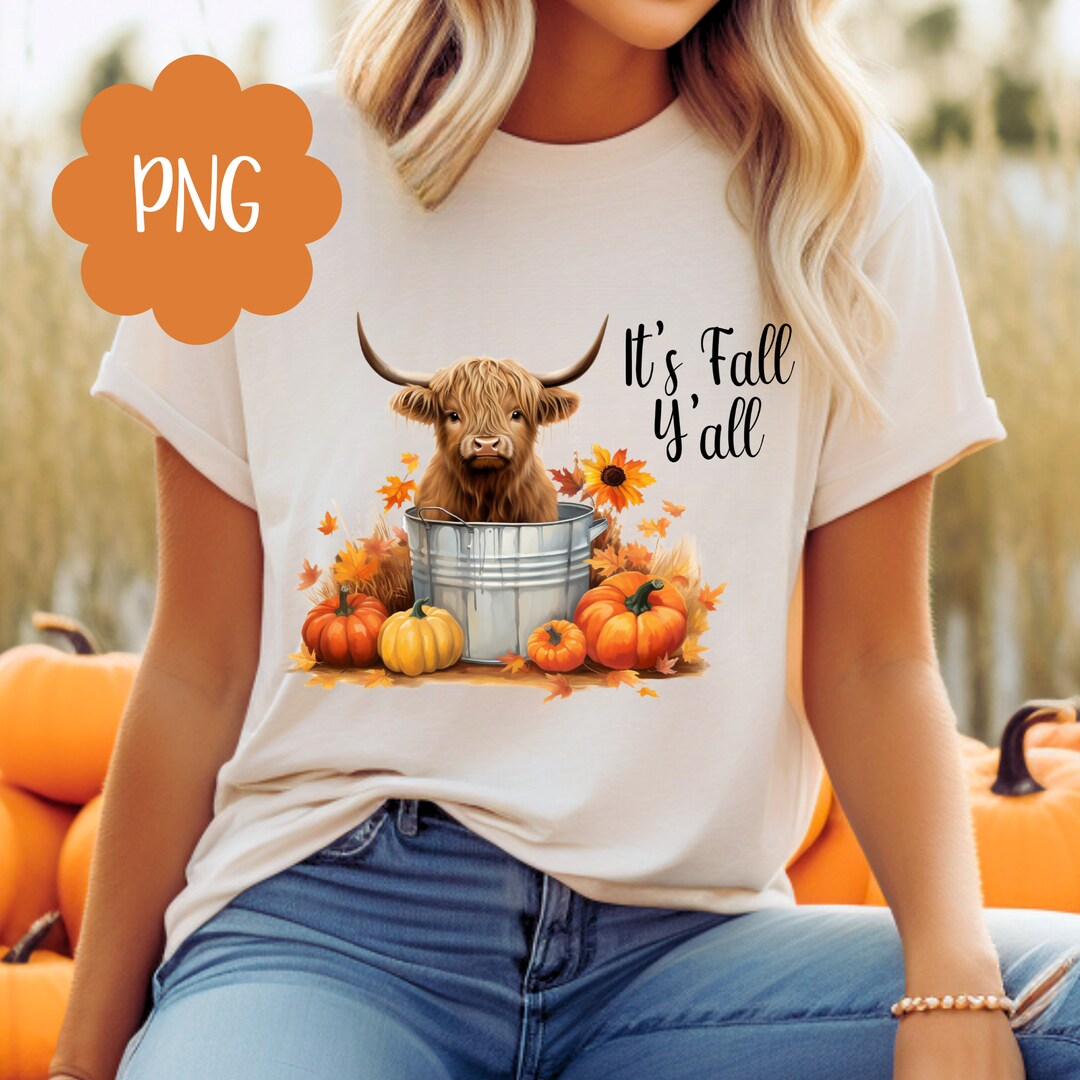 Fall Highland Cow Png Rustic Cow Png Its Fall Yall Clipart Halloween ...