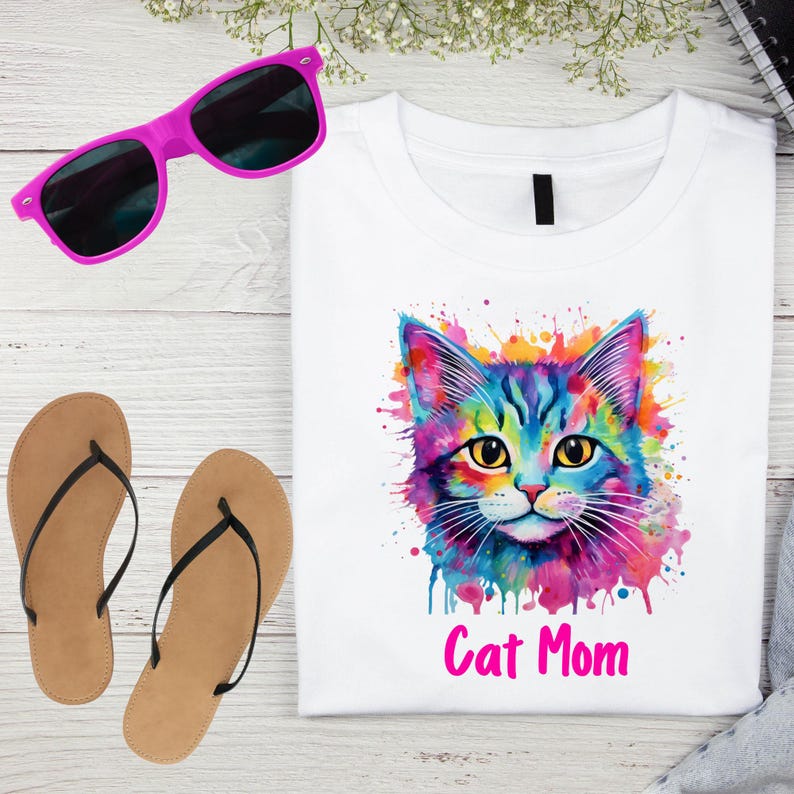 Cat Mom PNG Sublimation Design, Digital Download Only Cute Kitten Png ...