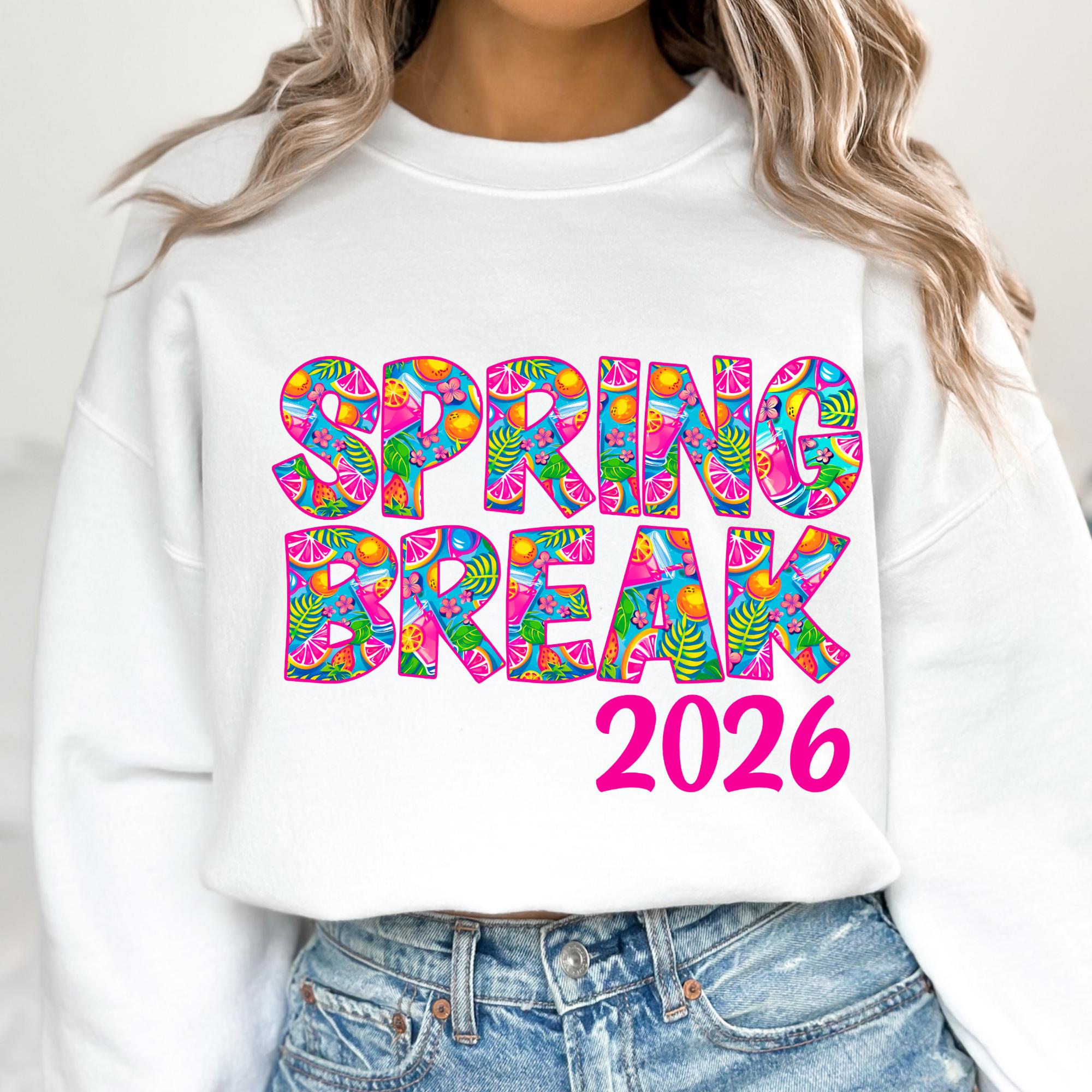 Spring Break 2026 PNG Floral Sublimation Design Sun Salt Sand Spring ...