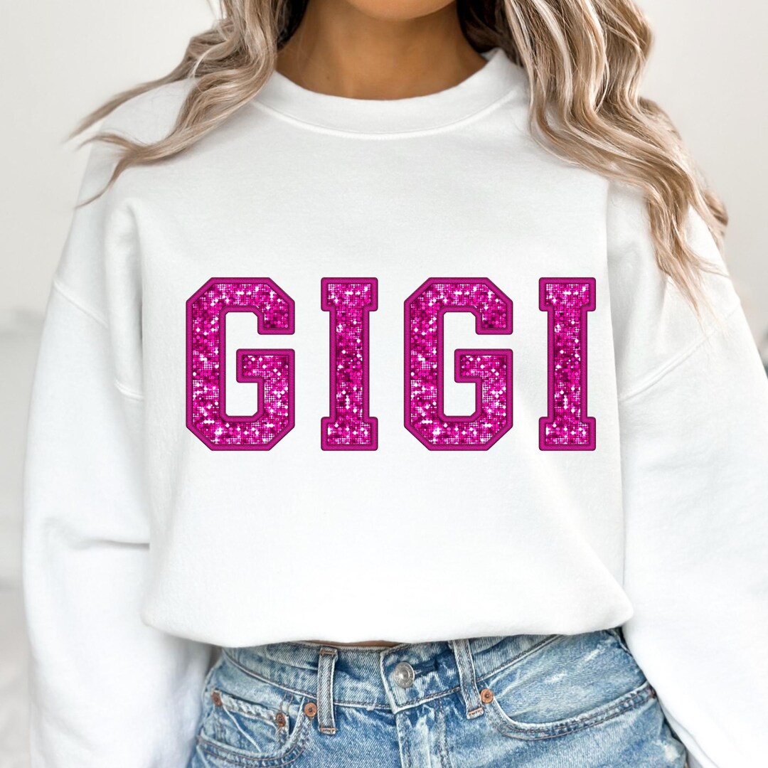 Gigi PNG Tshirt Design Faux Sequin Gigi Sublimation Design Digital ...