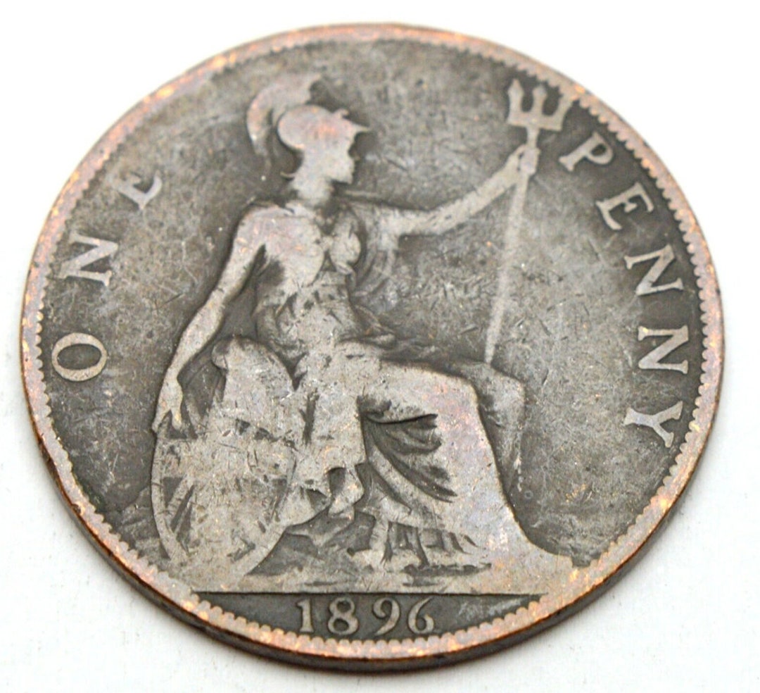 1896 Great Britain Uk One Penny Coin - Etsy