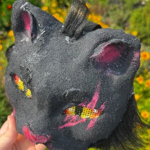 Scarred Black Panther Therian Mask - Etsy
