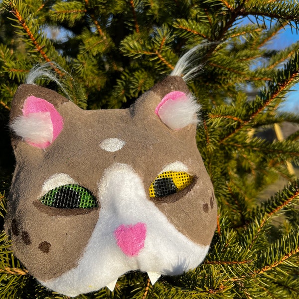 White Therian Cat Mask - Etsy