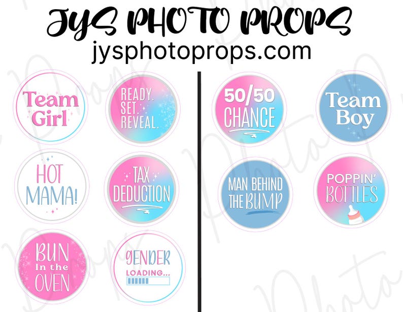 Gender Reveal Photo Booth Props, Custom Photo Booth Props, PVC Props ...