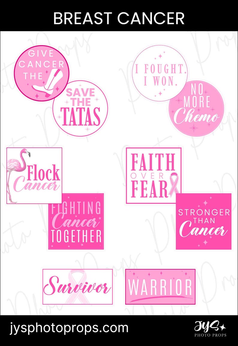 Breast Cancer Photo Booth Props, Custom Photo Booth Props, PVC Props ...