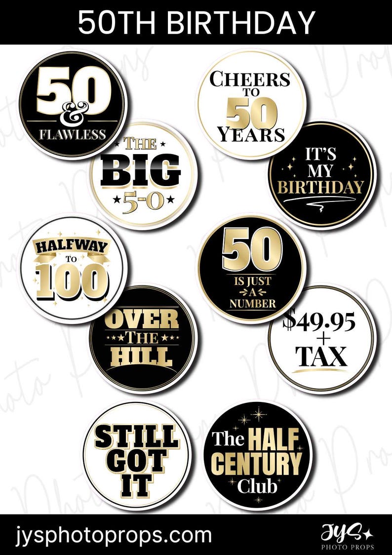 50th Birthday Photo Booth Props - Etsy