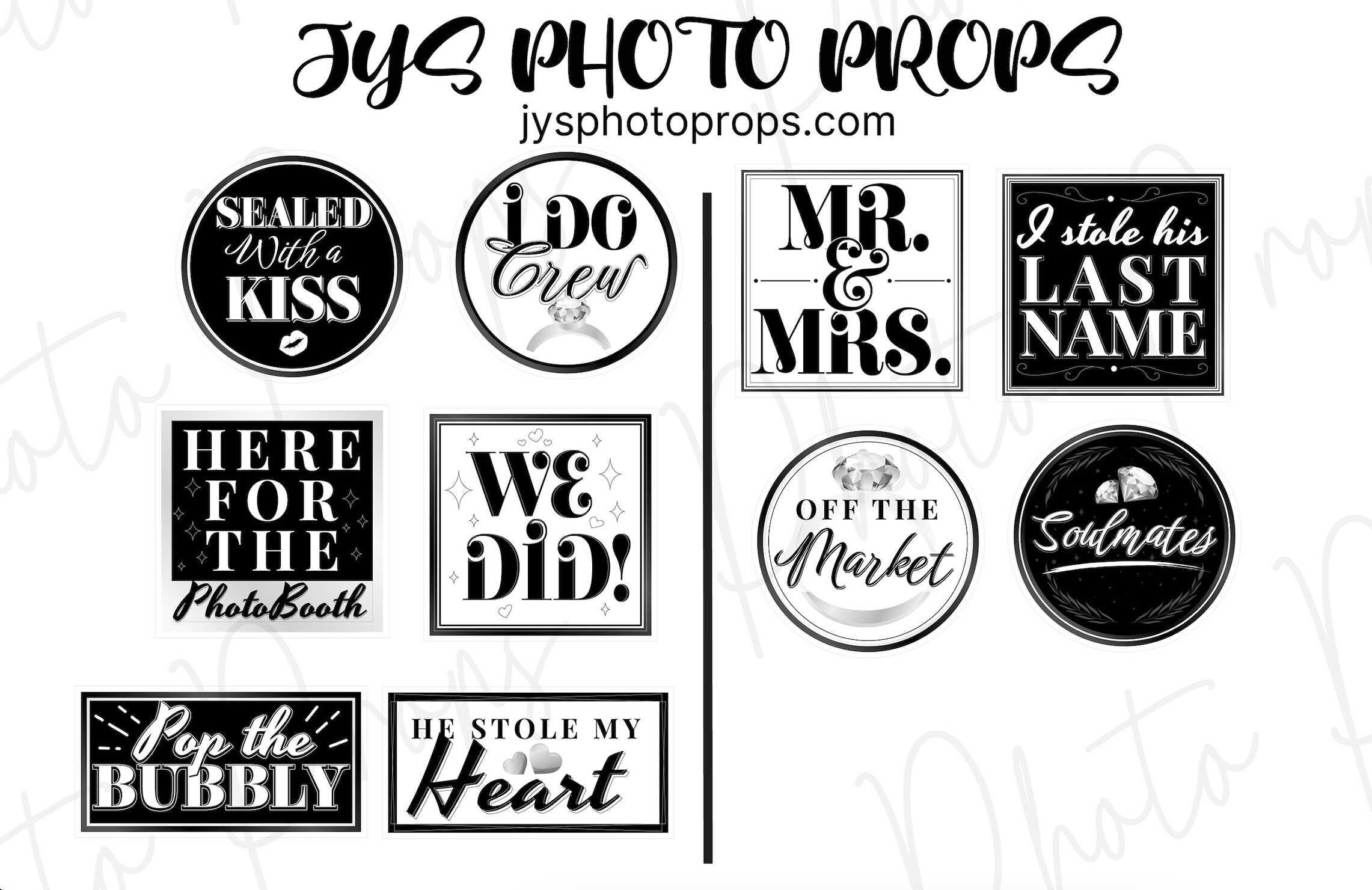 Wedding Photo Booth Props, Custom Photo Booth Props, PVC Props, Glam ...