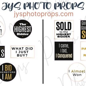 Auction Photo Booth Props, Fundraiser Photo Booth Props, PVC Props ...