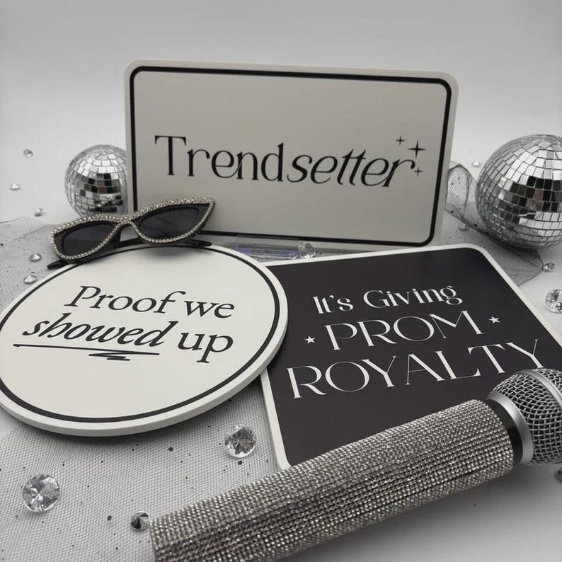 Modern Prom Photo Booth Props, Trendy Prom Props Set, High School Dance ...